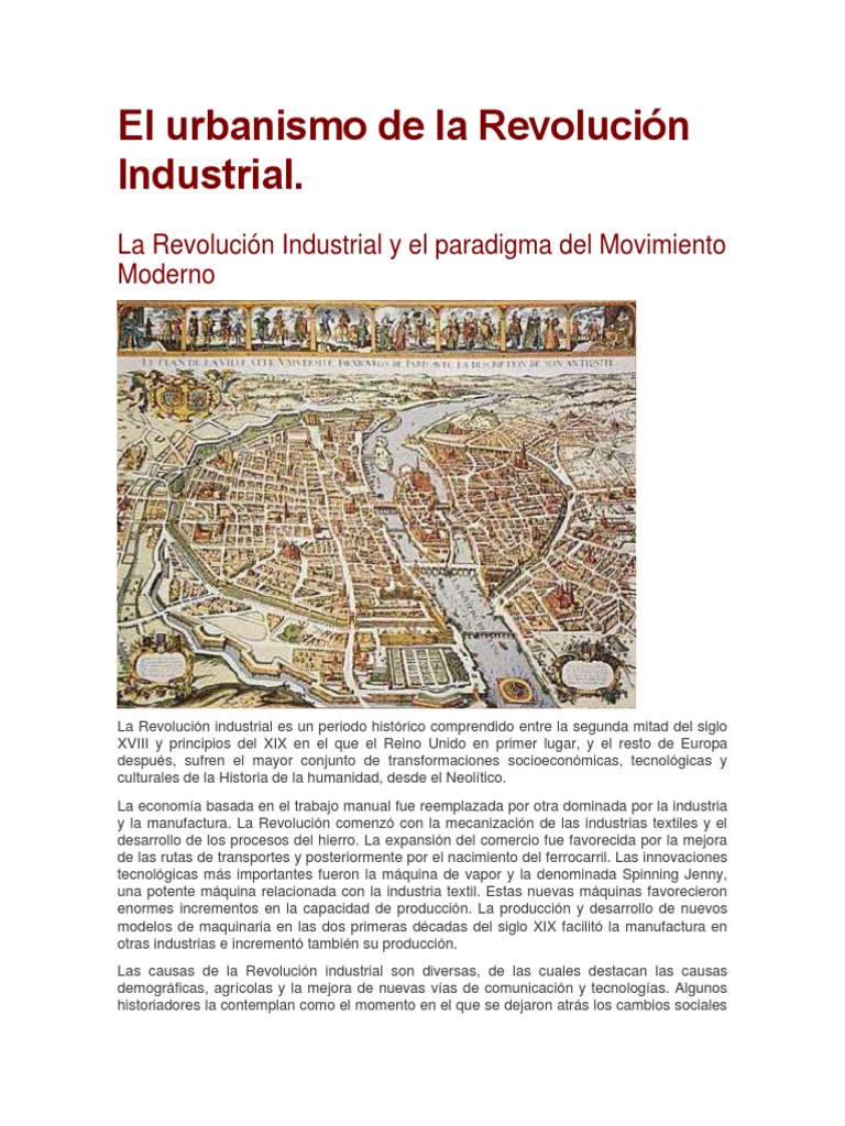 El Urbanismo de La Revolución Industrial | PDF | Revolución industrial ...
