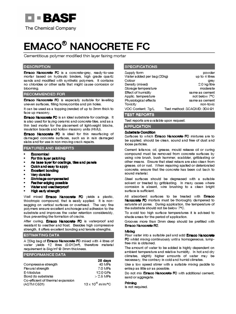 Emaco Emaco Emaco Emaco Nanocrete FC Nanocrete FC Nanocrete FC ...