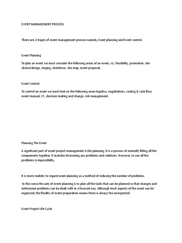 Event Management | PDF | Project Management | Product Lifecycle