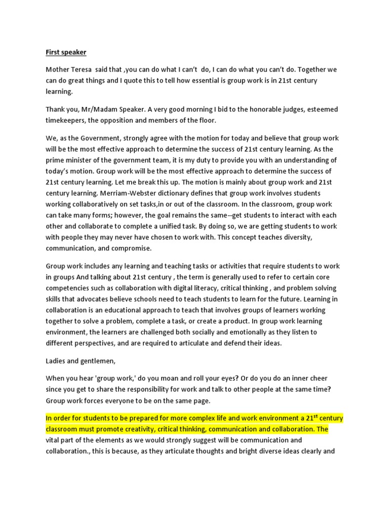 1st Sdocx | Download Free PDF | Collaboration | Critical Thinking