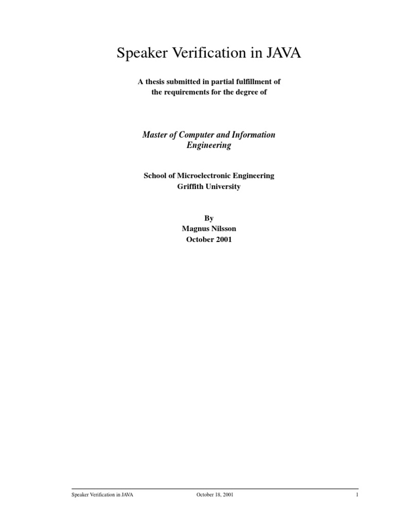 Speaker Verification in Java | PDF | Java (Programming Language ...