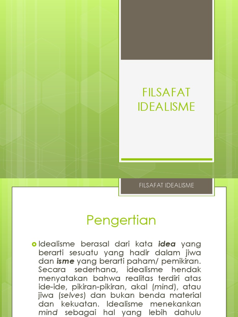 Power Point Idealisme | PDF | Ilmu Sosial