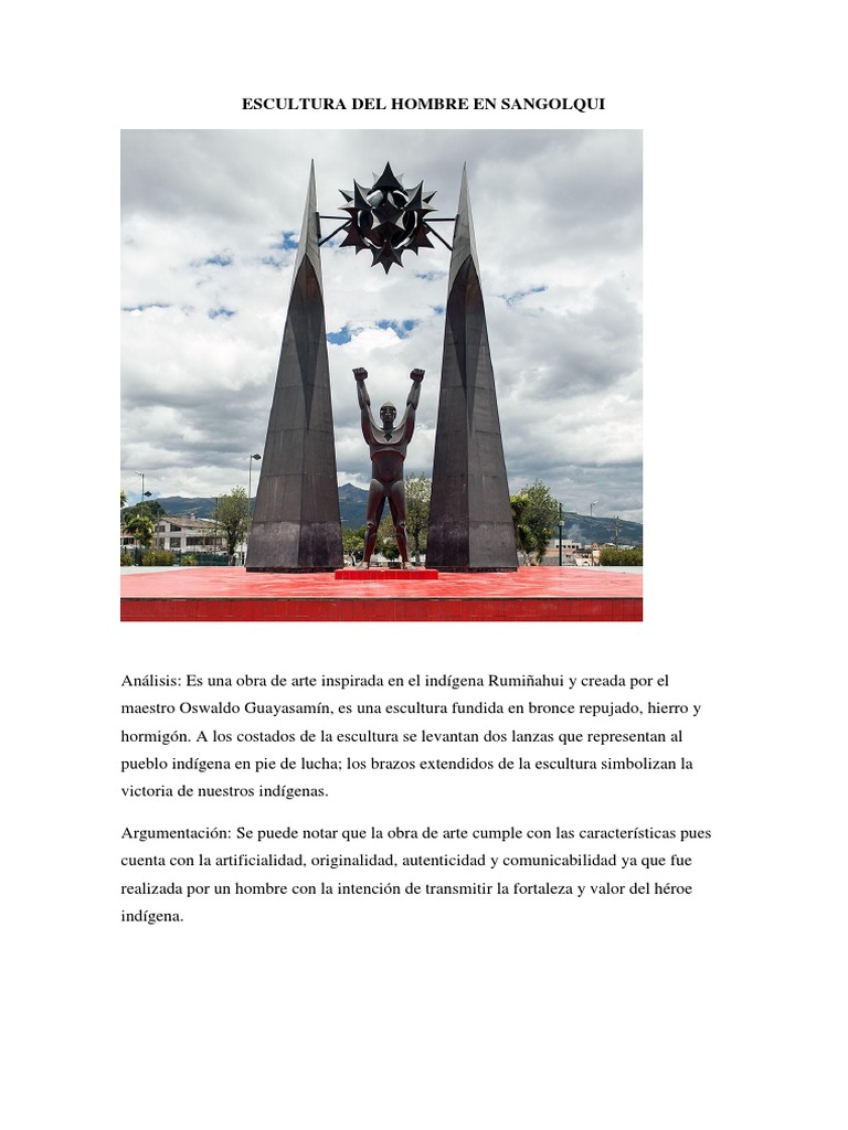 Analisis Estatua de Rumiñahui | PDF | Escultura | Artes (general)