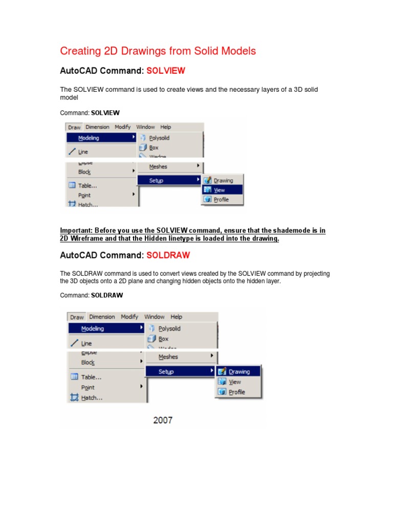 Creating Orthographic Views and Profiles from a 3D Solid Model using ...