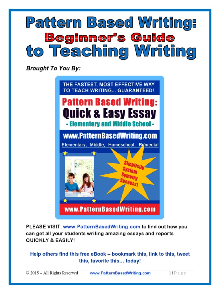PatternBasedWriting Student Writing Success PDF | PDF | Teachers ...