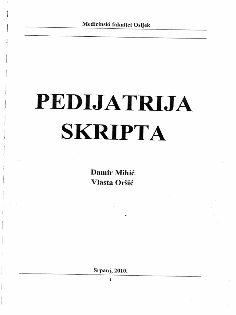 Pedijatrija Skripta | PDF