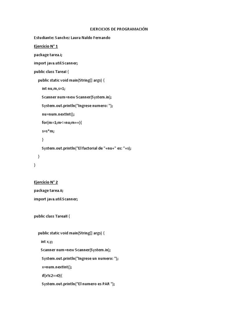 Ejercicio #1 | PDF | Computing Platforms | Computer Programming