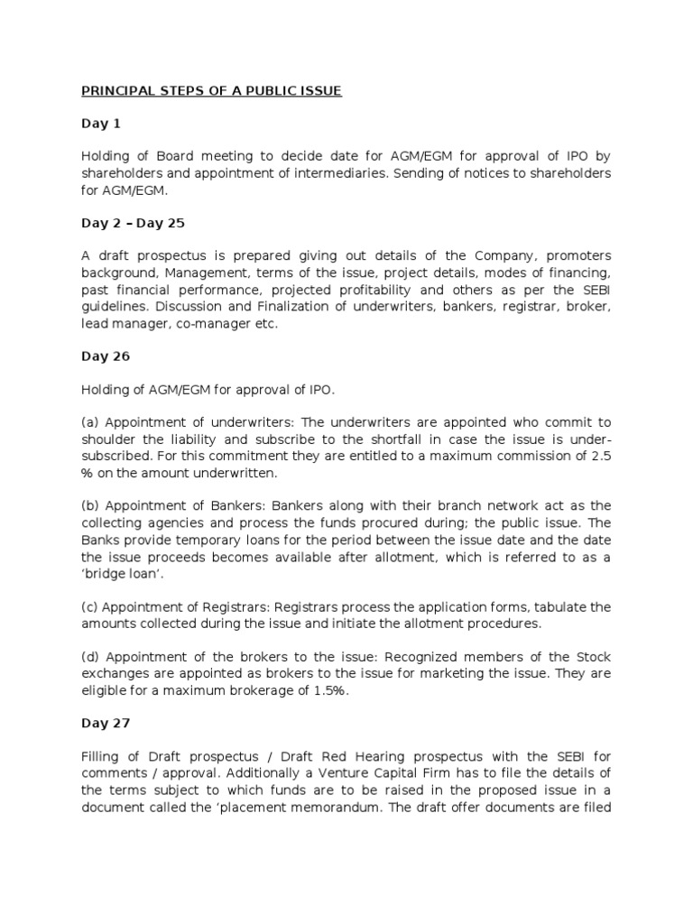 Steps For IPO | PDF | Initial Public Offering | Stocks