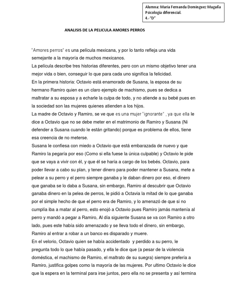 Analisis de La Pelicula Amores Perros | PDF | Augusto