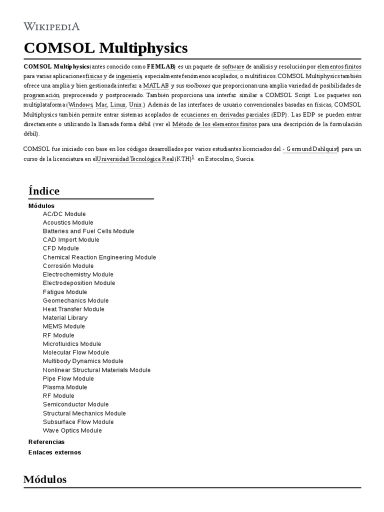 COMSOL Multiphysics | PDF | Ciencias fisicas | Química