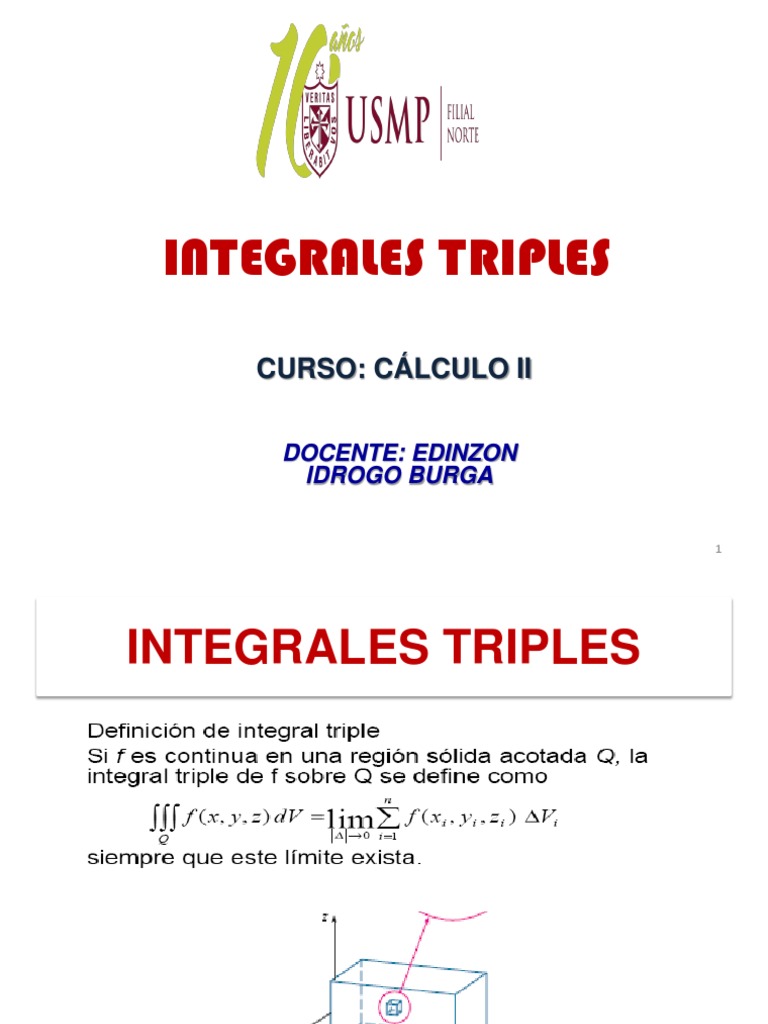 Integrales Triples en Cálculo II | PDF | Integral | Densidad