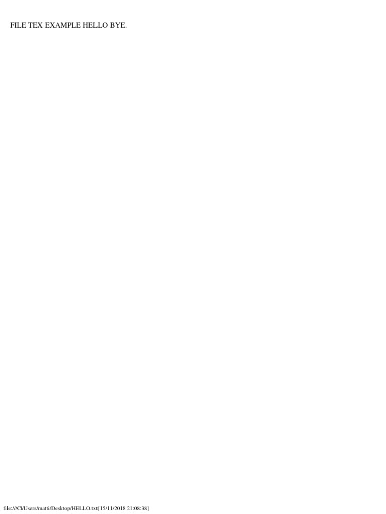 File Tex Example Hello Bye | PDF