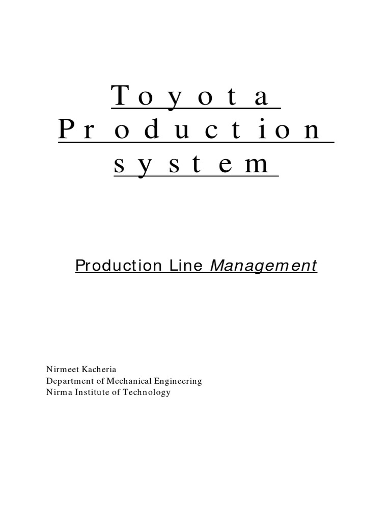 Toyota TPM | PDF | Inventory | Scientific Method