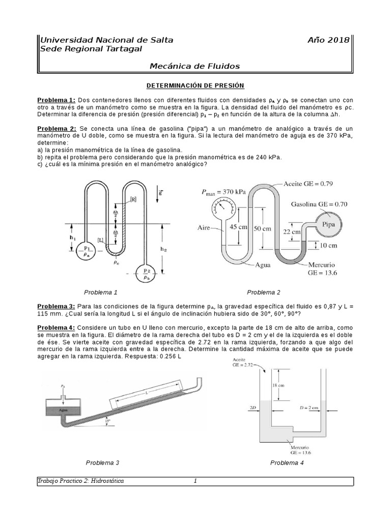 TP 2 Hidrostatica - 1 | PDF | Presión | Líquidos
