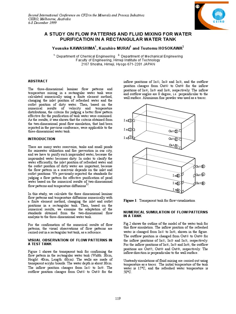 Flow Patterns in Water Tank Purification | PDF | Chemistry | Physics