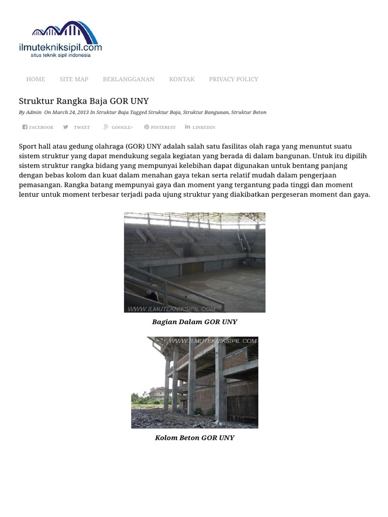 Struktur Rangka Baja GOR UNY | PDF