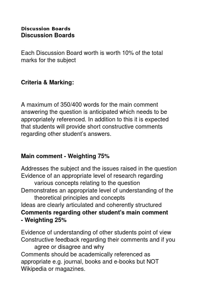 Discussion Board | PDF | Career & Growth