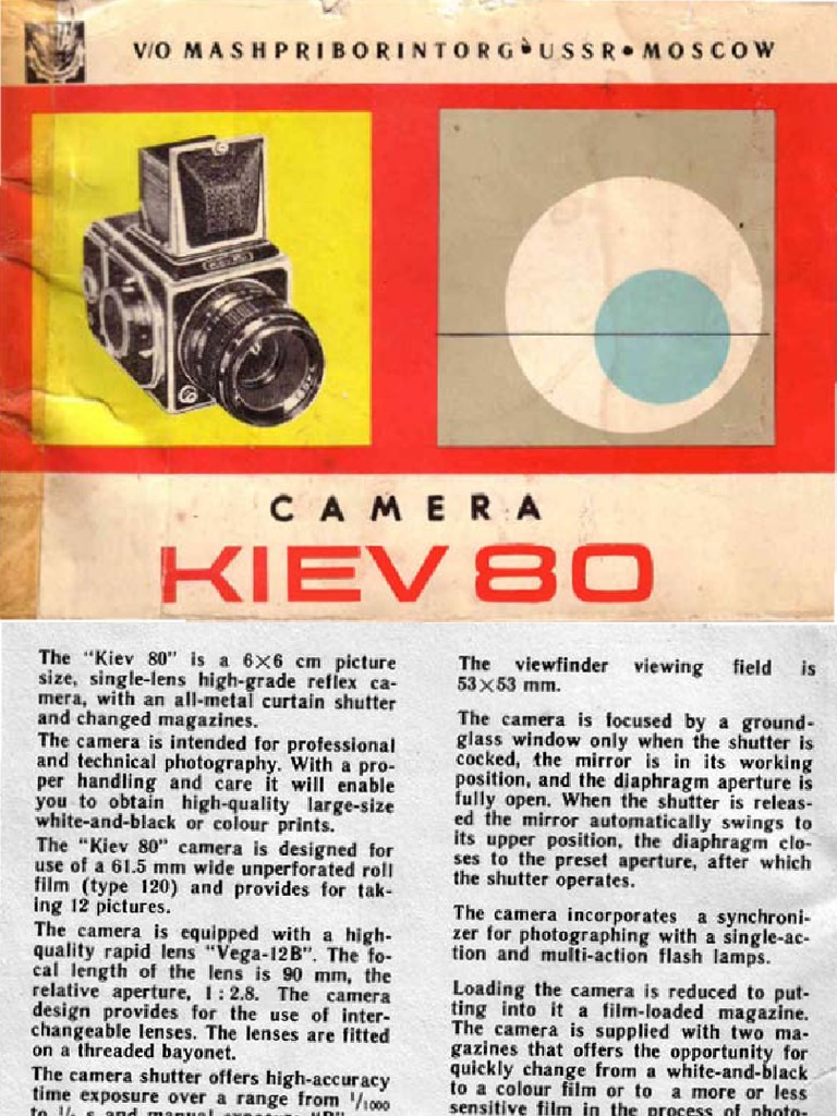 Kiev 80 Camera User Guide | PDF | Recording Devices | Electromagnetic ...