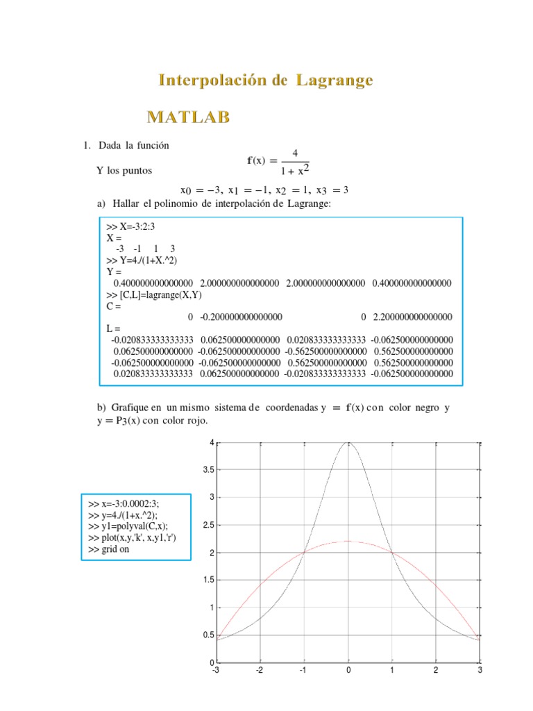 Interpolacion de Lagrange | PDF | Ciencia computacional | Álgebra abstracta