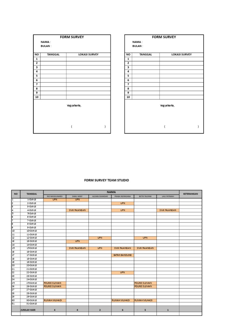 Survey & Overtime Record Log | PDF