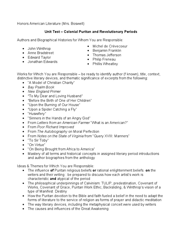 Unit Test Review Sheet | PDF | Age Of Enlightenment | Philosophical ...