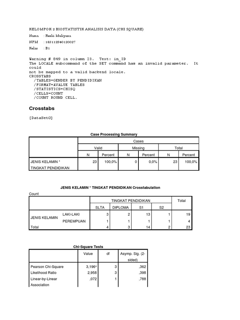 Crosstabs: Case Processing Summary | PDF