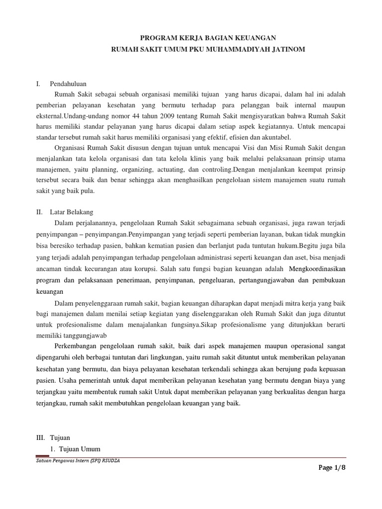 Program Kerja Keuangan | PDF