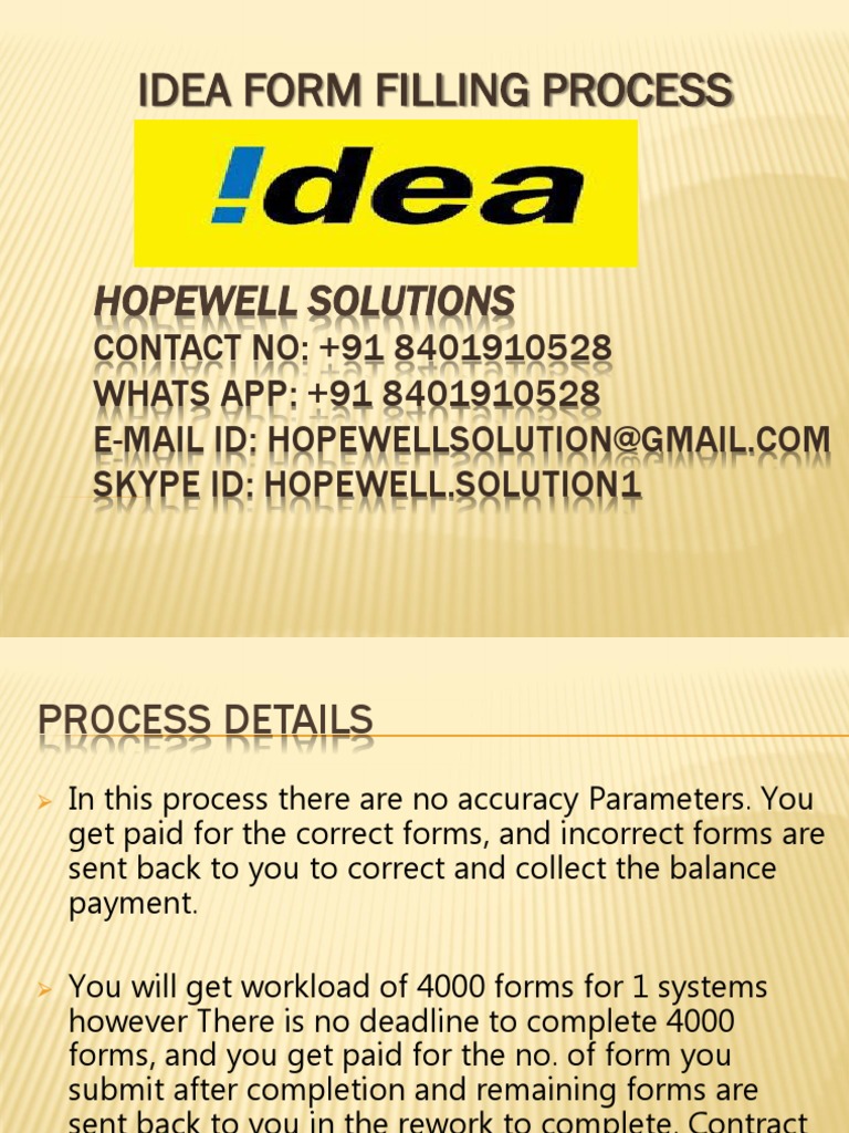 Idea Form Filling | PDF