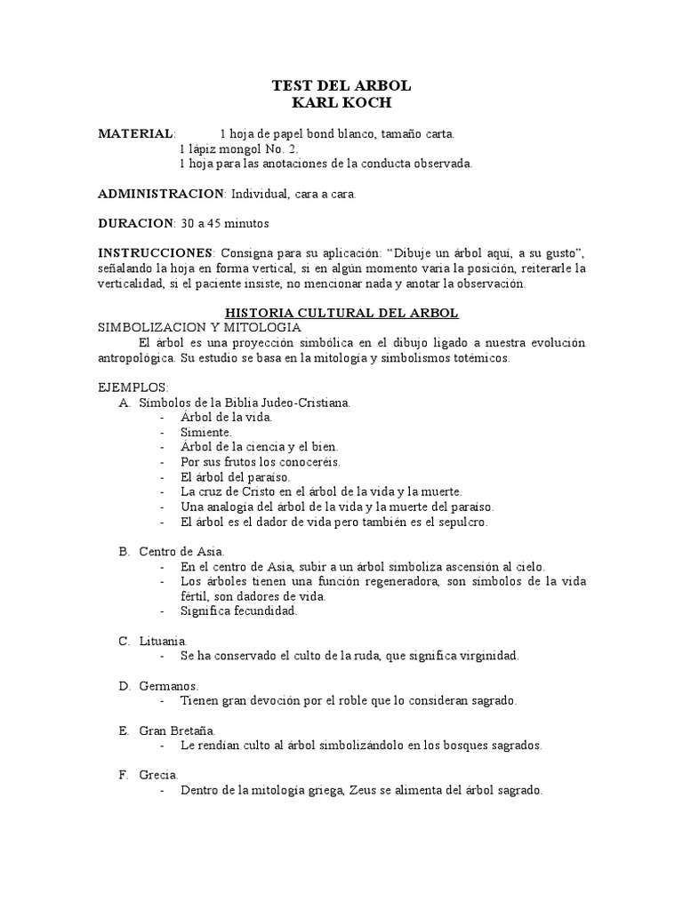 Test Del Arbol Koch PDF | PDF | Arboles | Dibujo