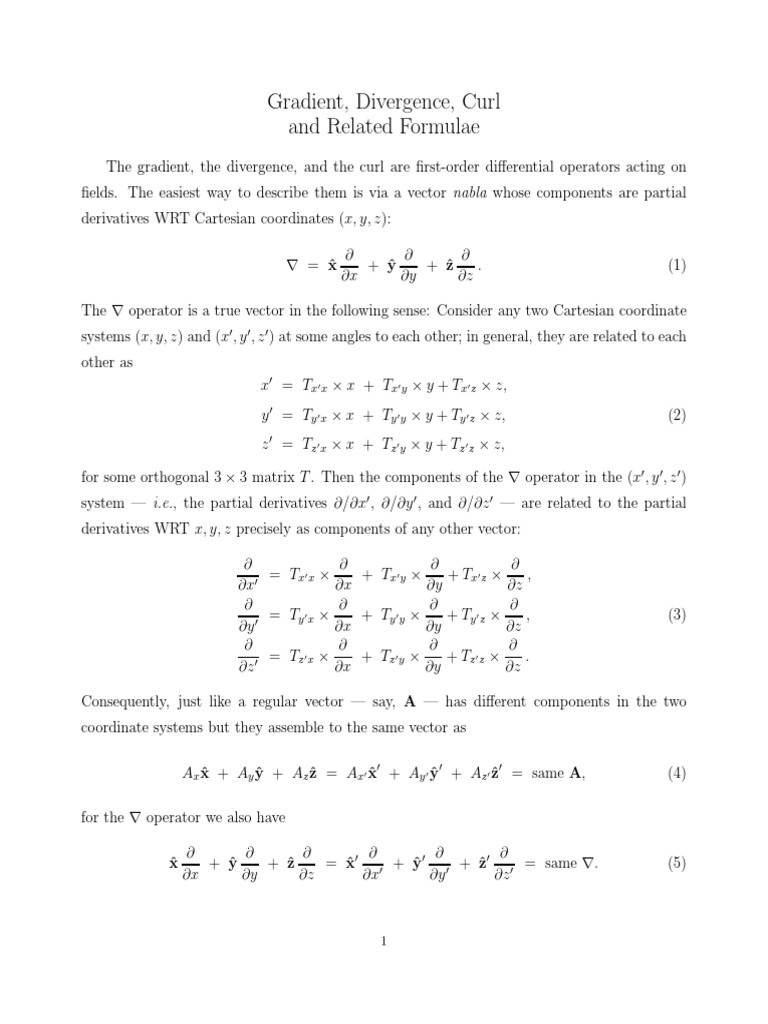 Gradient, Divergence, and Curl | PDF | Gradient | Divergence