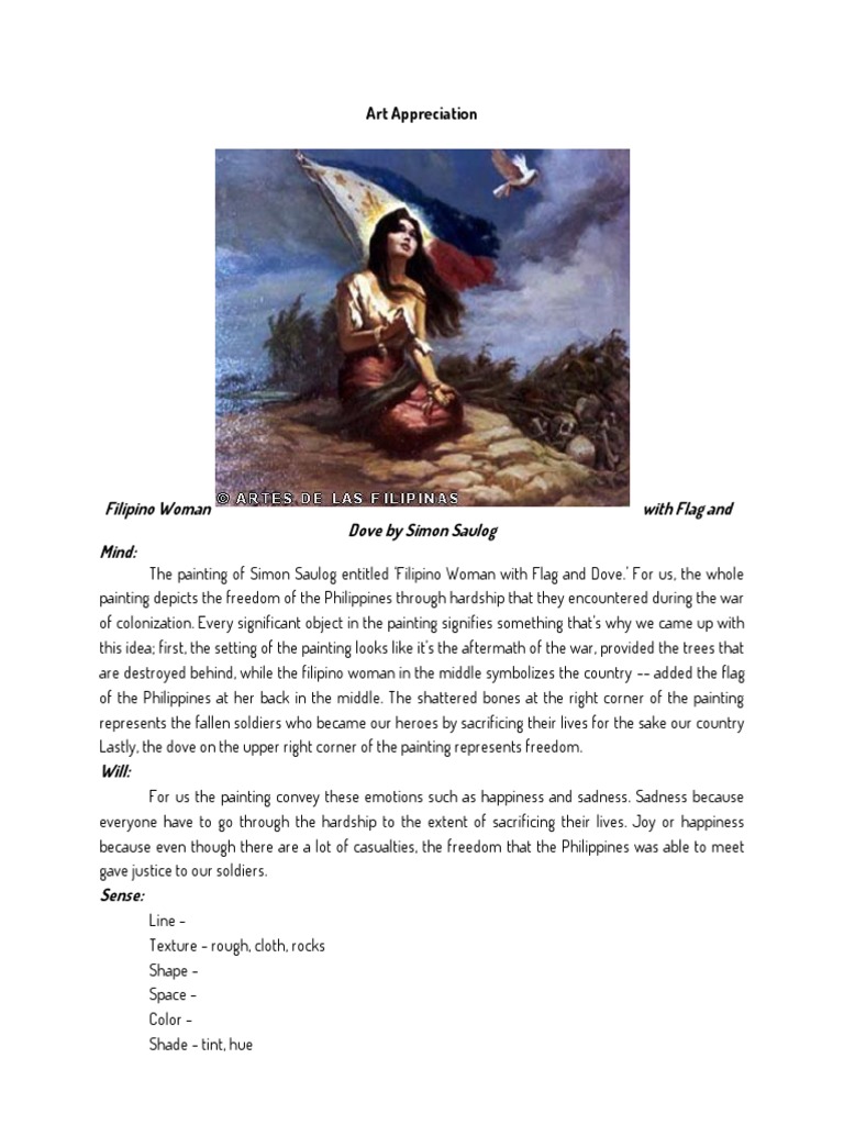 Filipino Woman with Flag and Dove | PDF | Paintings | Philippines