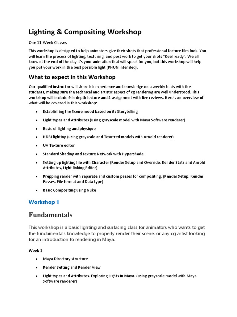 Ianimate-Lighting & Compositing Workshop | Download Free PDF | Rendering (Computer Graphics ...