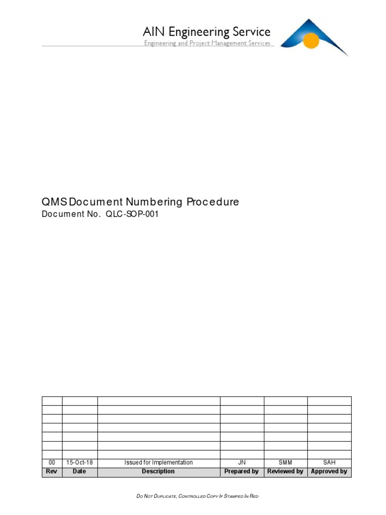 QLC-SOP-001 (QMS Document Numbering Procedure) | PDF | Specification (Technical Standard ...