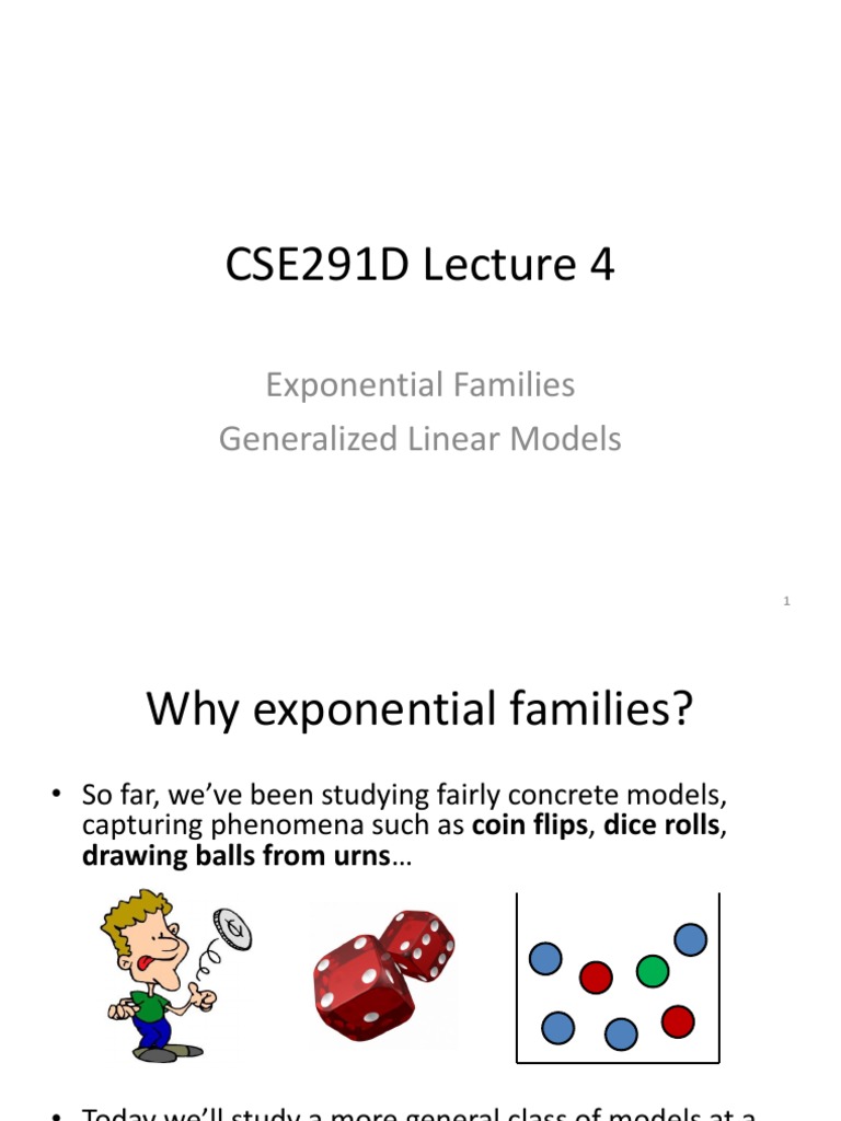 CSE291D Lecture 4: Exponential Families Generalized Linear Models | PDF ...