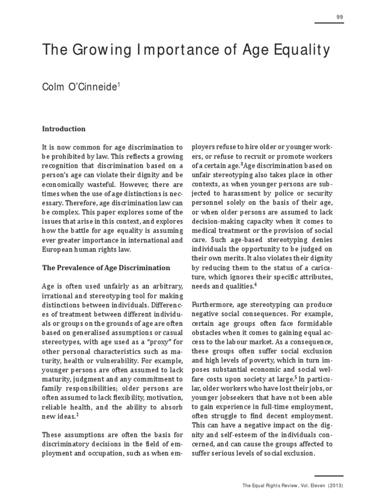The Growing Importance of Age Equality | PDF | Ageism | European ...