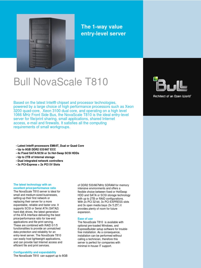NovaScale T810 | PDF | Multi Core Processor | Hard Disk Drive