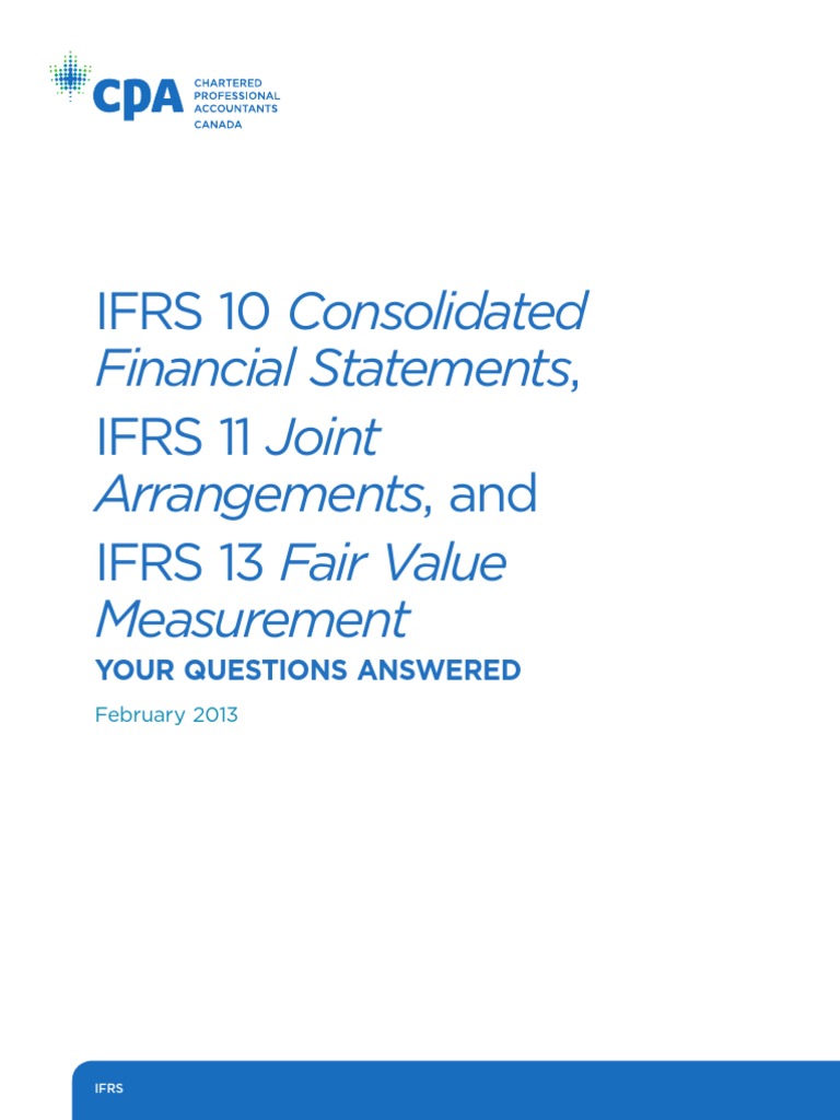 IFRS 10 Consolidated Financial IFRS 11 Joint Arrangements and IFRS 13 ...