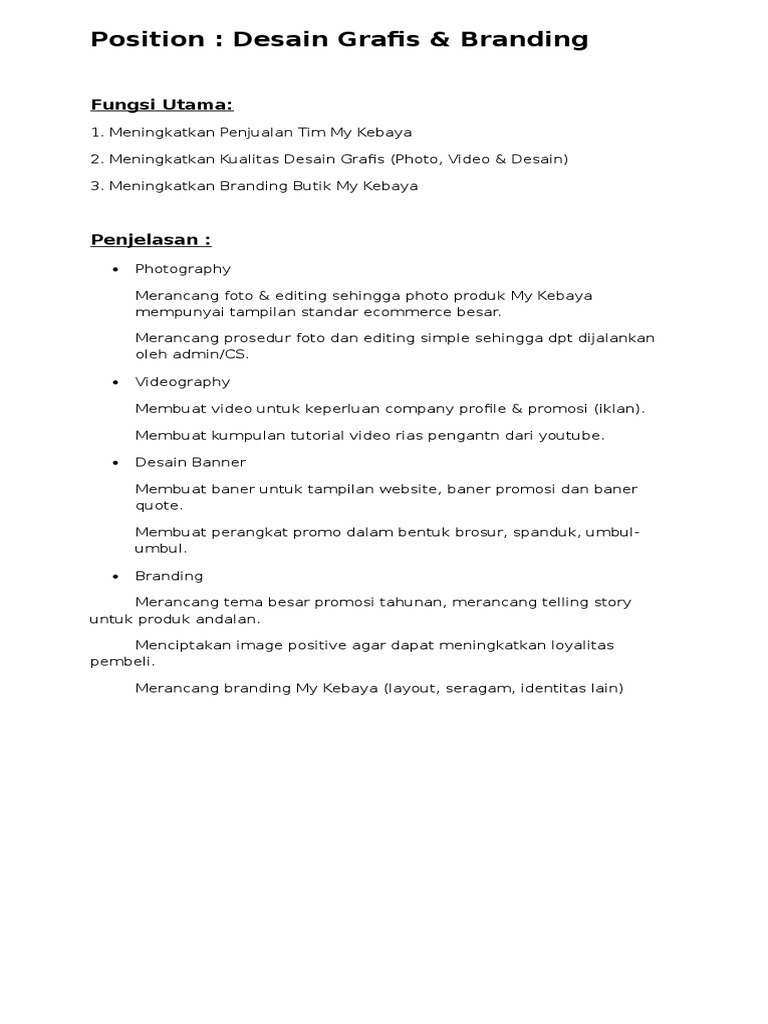 SOP Desain Grafis untuk My Kebaya | PDF