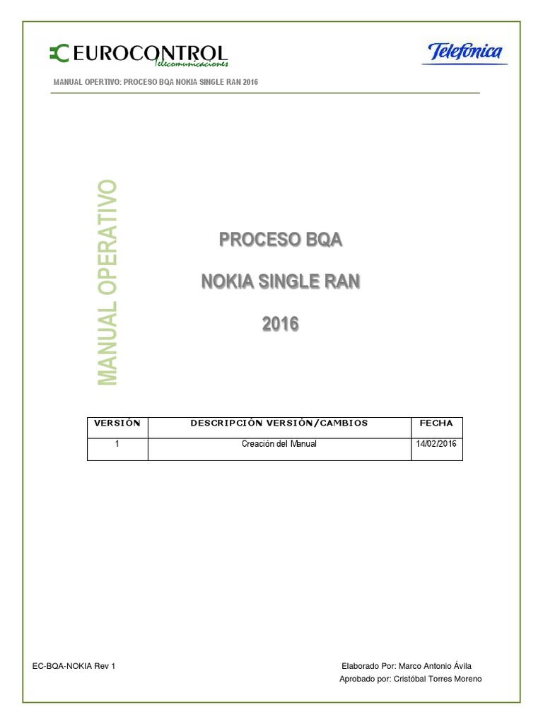 Manual General Proceso Bqa Nokia Single Ran V 2 PDF | PDF | Protocolo ...