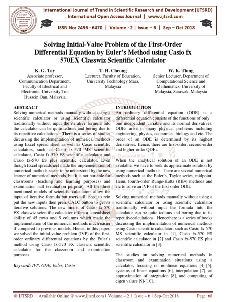 Solving Initial-Value Problem of The First-Order Differential Equation ... Solving Initial-Value Problem of The First-Order Differential Equation ...
