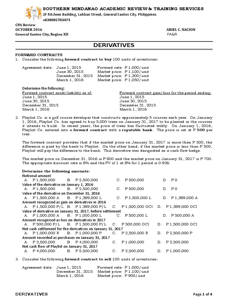 Derivatives 2 | PDF | Option (Finance) | Derivative (Finance)