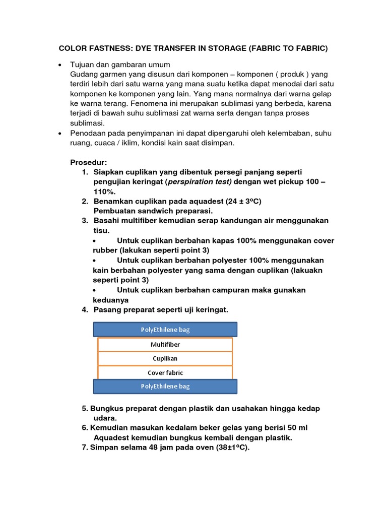 Color Fastness Fabric To Fabric | PDF