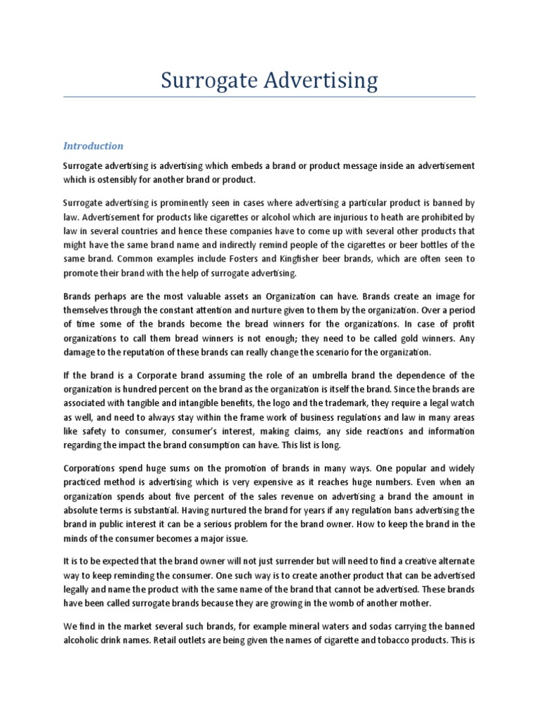 Surrogate Advertising | PDF | Advertising | Brand