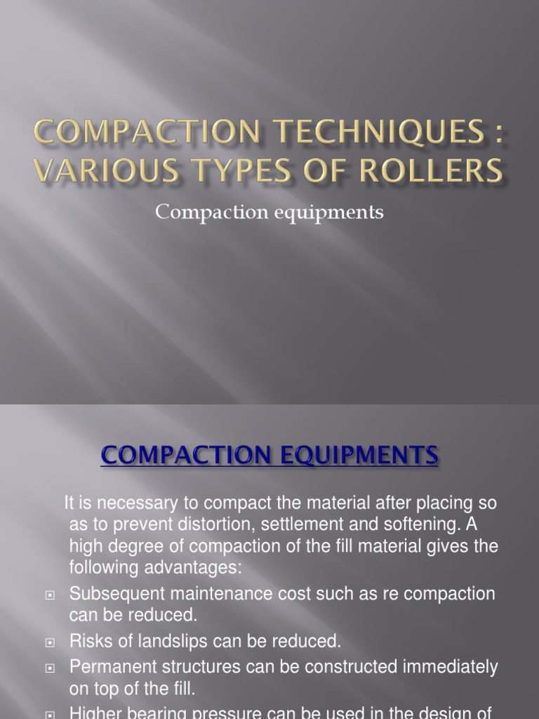 Compaction Equipments Final | PDF | Deep Foundation | Soil