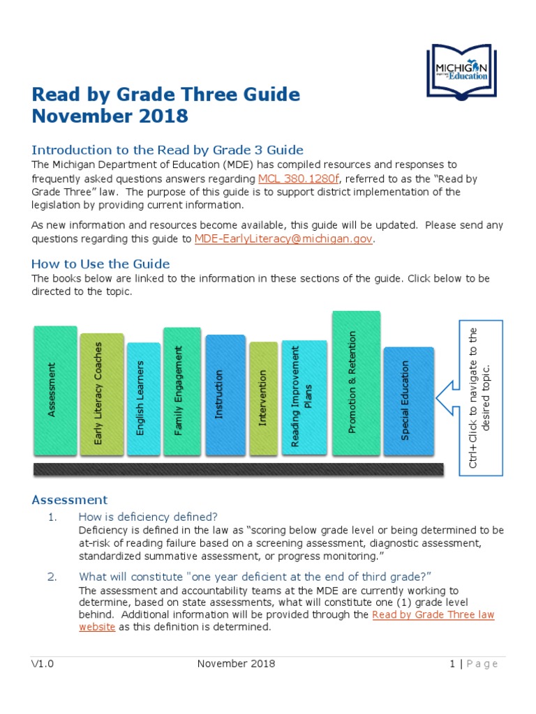 Read by Grade Three Guide November 2018 | PDF | Individualized ...