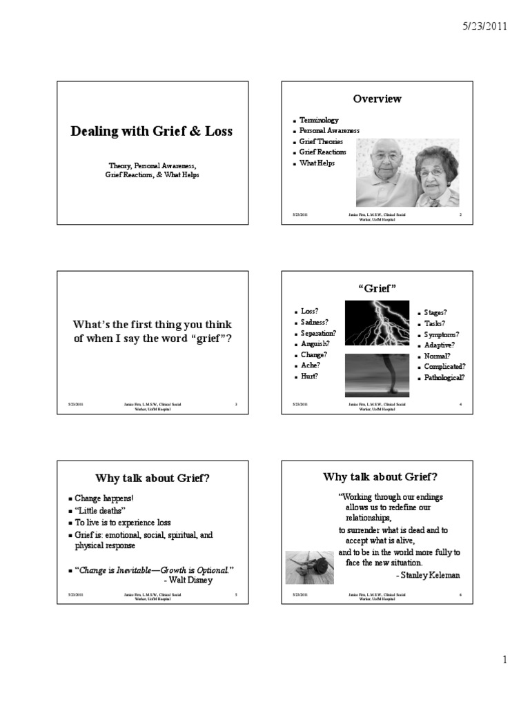 Grief and Loss Slides - Janice Firn & Matt Statman | PDF | Recovery ...