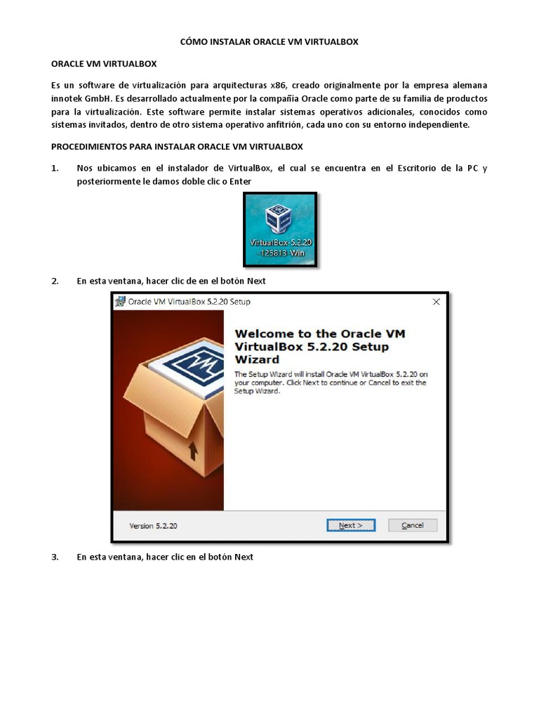 Como Instalar Virtualbox | PDF | Virtualización | Ventana (informática)