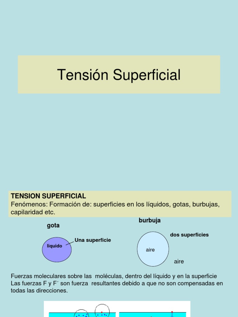 Tensión Superficial | PDF | Tensión superficial | Adhesión