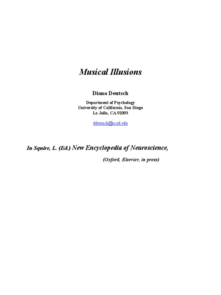 Musical Illusions - D.deutsch | PDF | Pitch (Music) | Perception