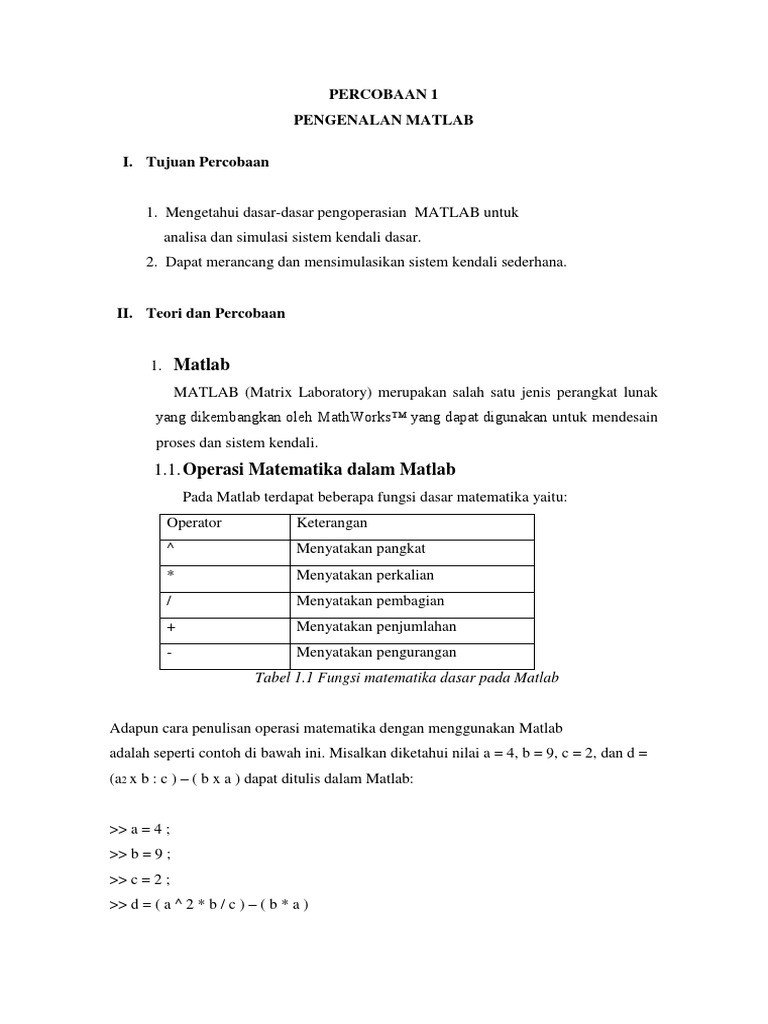 Soal Tugas 1 Prak. Dasar Sistem Kendali | PDF